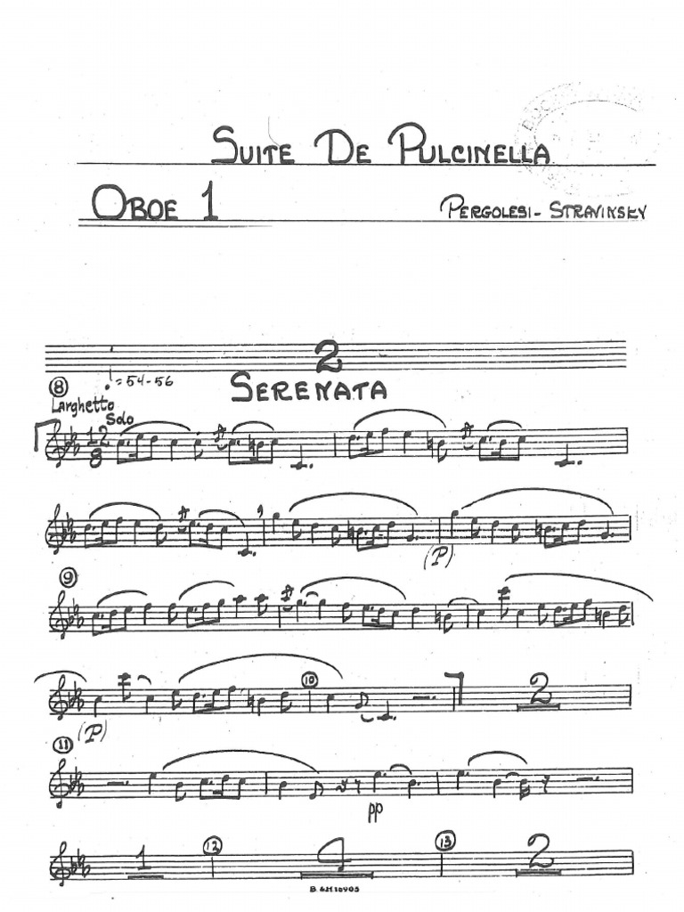 Stravinsky: Oboe Excerpts From Pulcinella | PDF