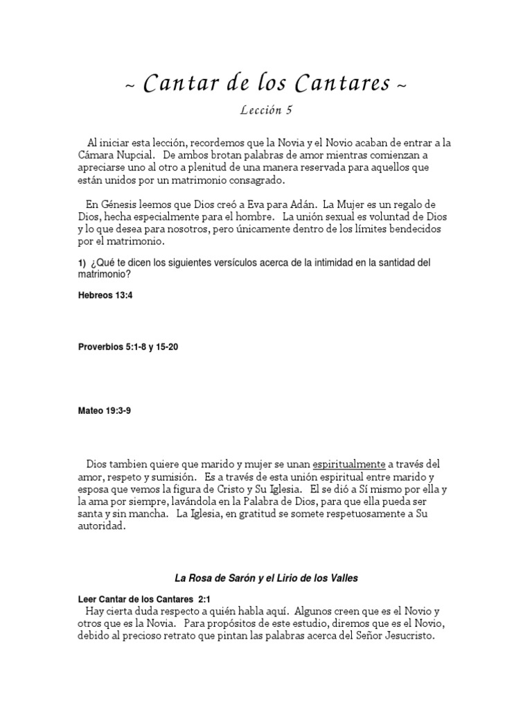 Cantar de Los Cantares | PDF | Víspera | Cristo (título)