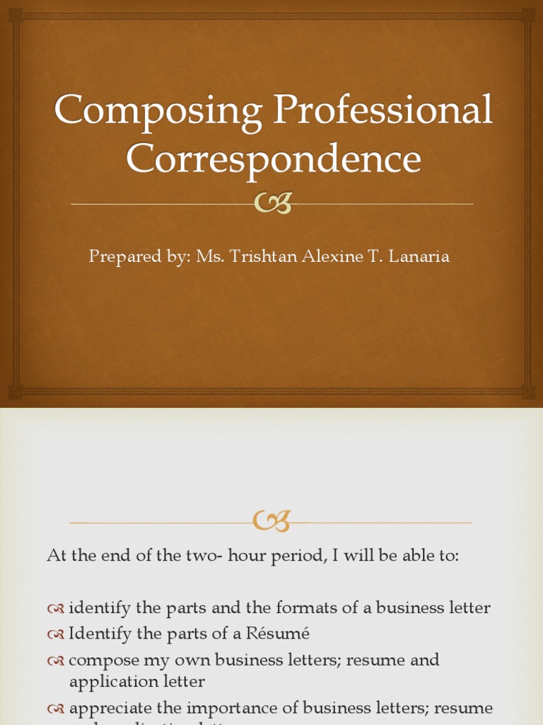 Composing Professional Correspondence | Communication | Business | Free ...