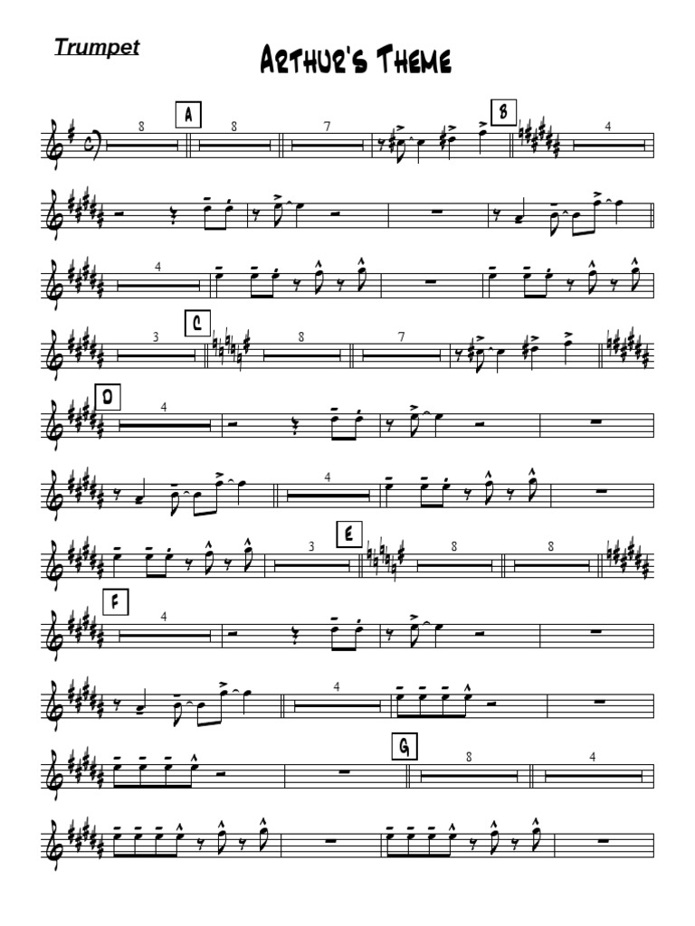 Arthur's Theme Trumpet Sheet Music | PDF