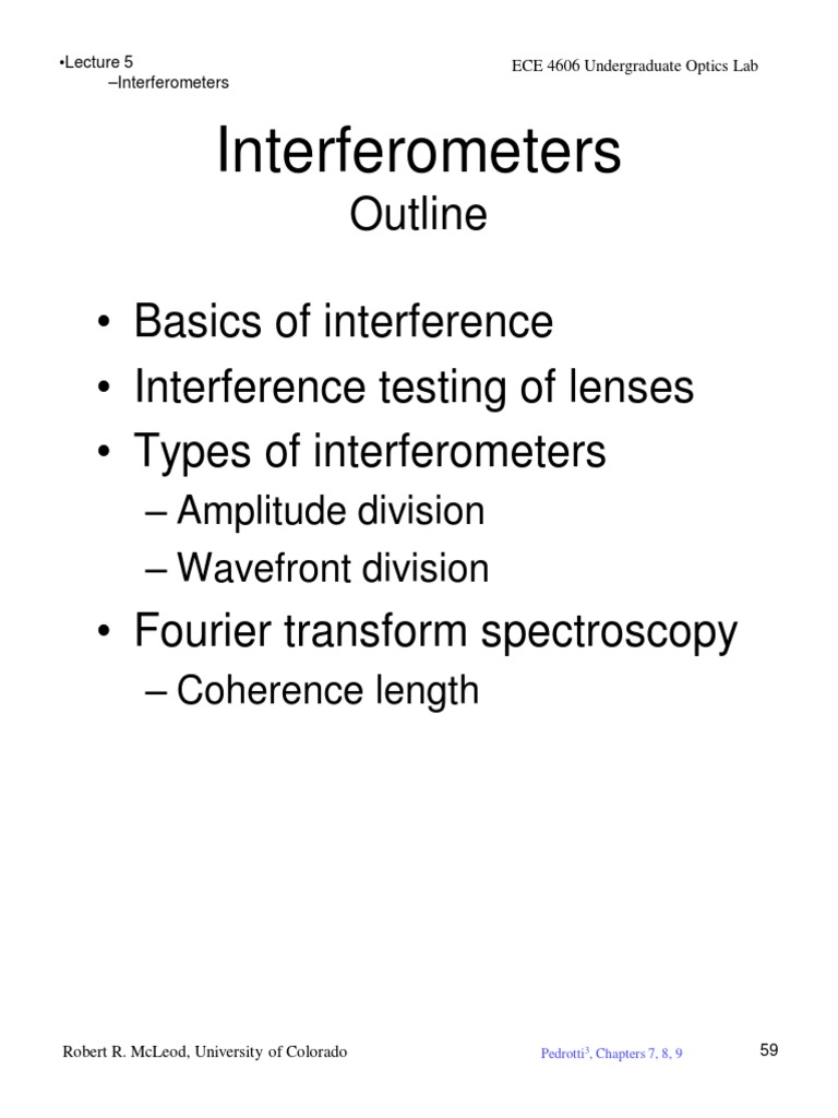 Lecture 5 Interference PDF | PDF | Interferometry | Coherence (Physics)