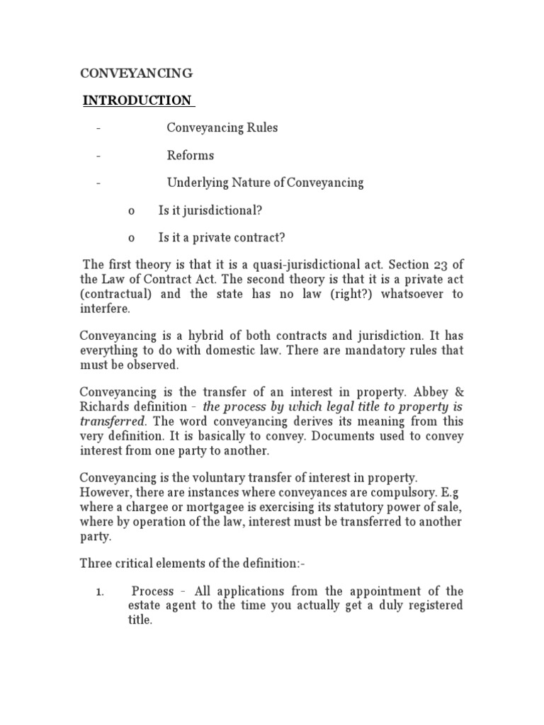 Understanding Conveyancing in Kenya | PDF | Conveyancing | Covenant (Law)