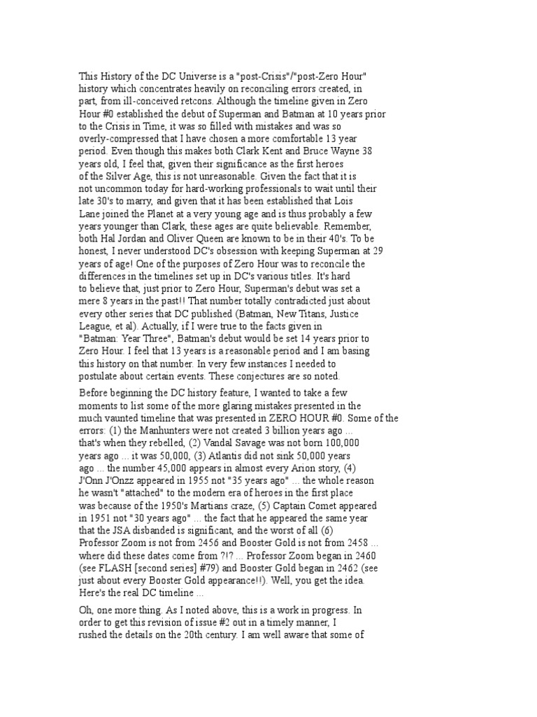 DC Universe Timeline | Dc Comics Characters | Comics Characters