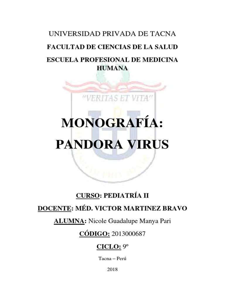 MONOGRAFÍA Pandora Virus | PDF | Virus | Nucleo celular