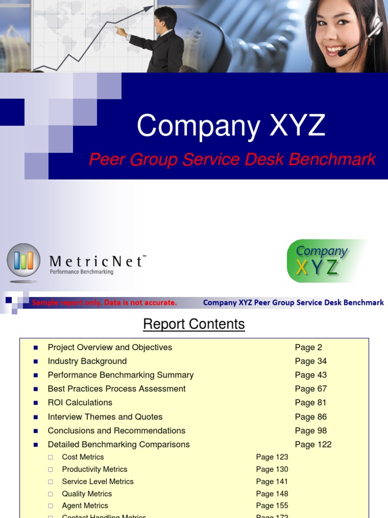 Service Desk Peer Group Sample Benchmark From Metricnet V2 1 Pdf