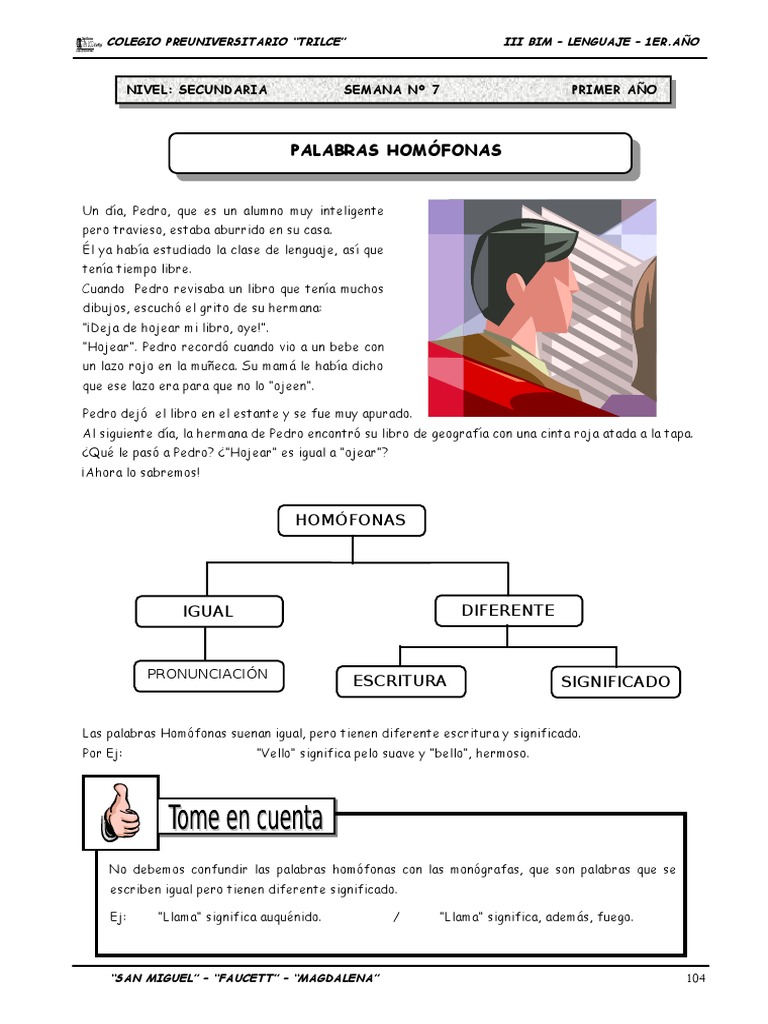 Iii Bim - Leng - Guia Nº7 - Palabras Homófonas | PDF | Alimentos