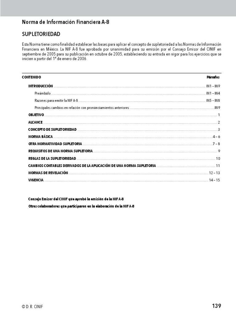 Nif A8 PDF | PDF | normas internacionales de INFORMACION FINANCIERA | Empresas