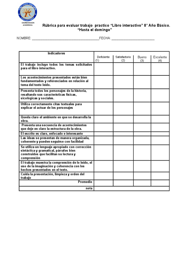 Rubrica para Evaluar Libro | PDF
