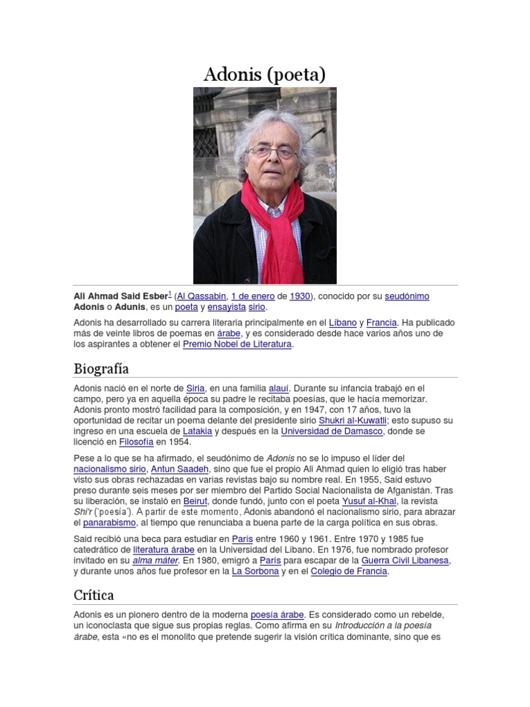 Ali Ahmad Said Esber-Adonis | PDF | Naturaleza