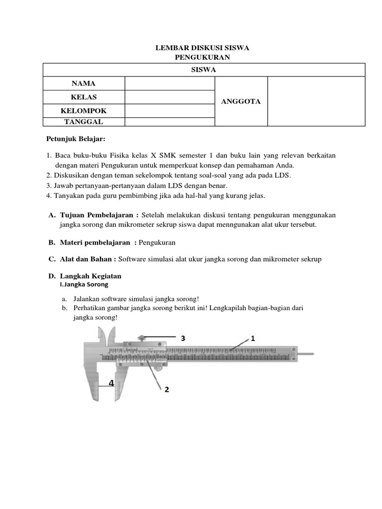 Lembar Diskusi Siswa Besaran & Satuan | PDF