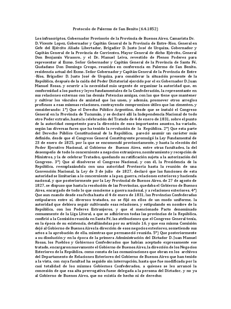 Protocolo de Palermo - Acuerdo de San Nicolás | PDF | República | Gobierno
