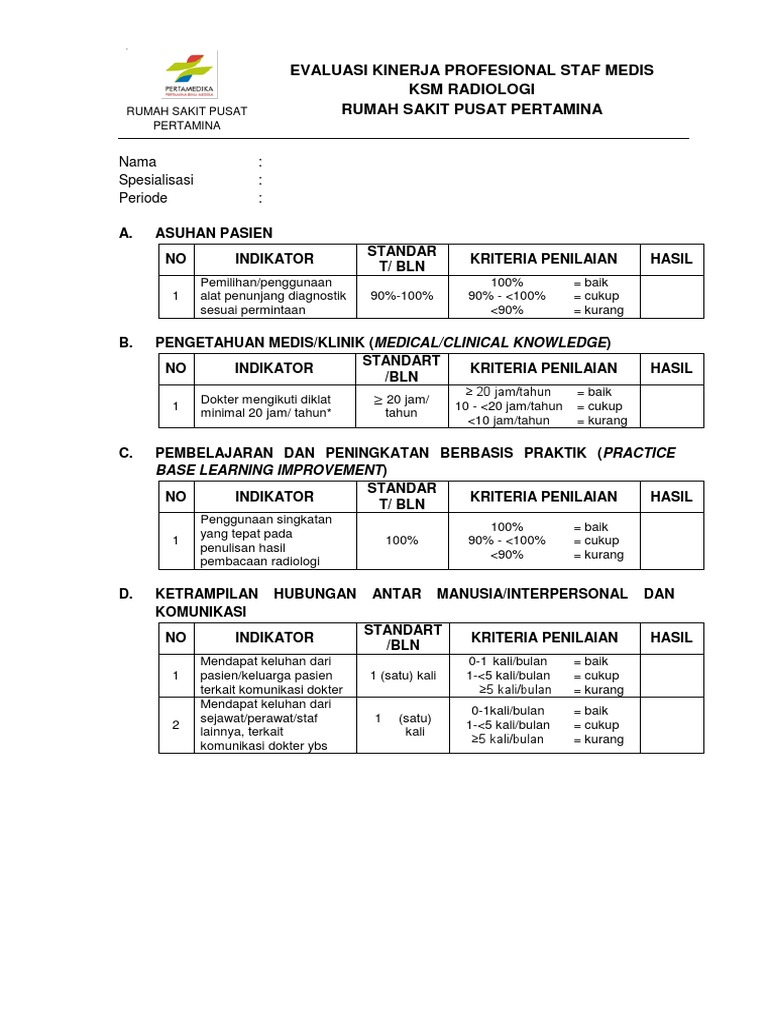 Form OPPE Radiologi2017 | PDF
