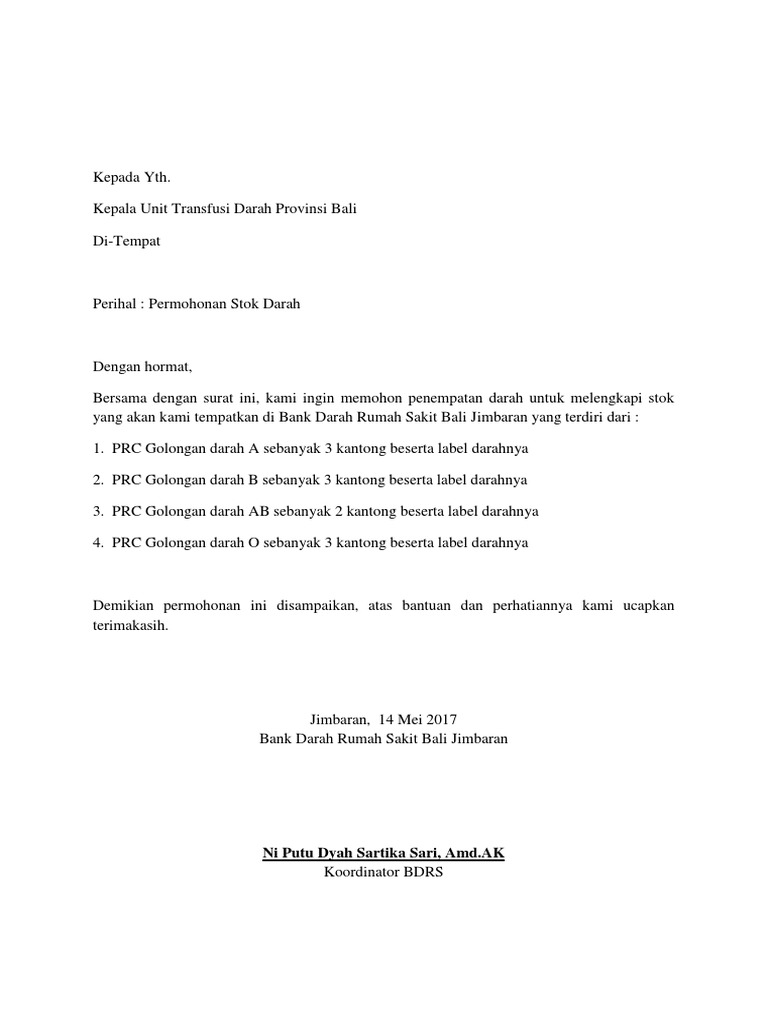 Surat Amprah Darah | PDF