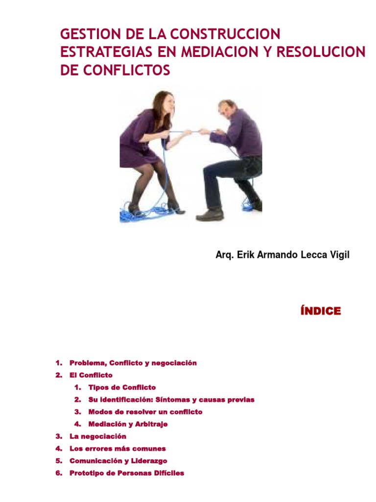 GESTION Resolucion de Conflictos | PDF | Conflicto (proceso) | Negociación