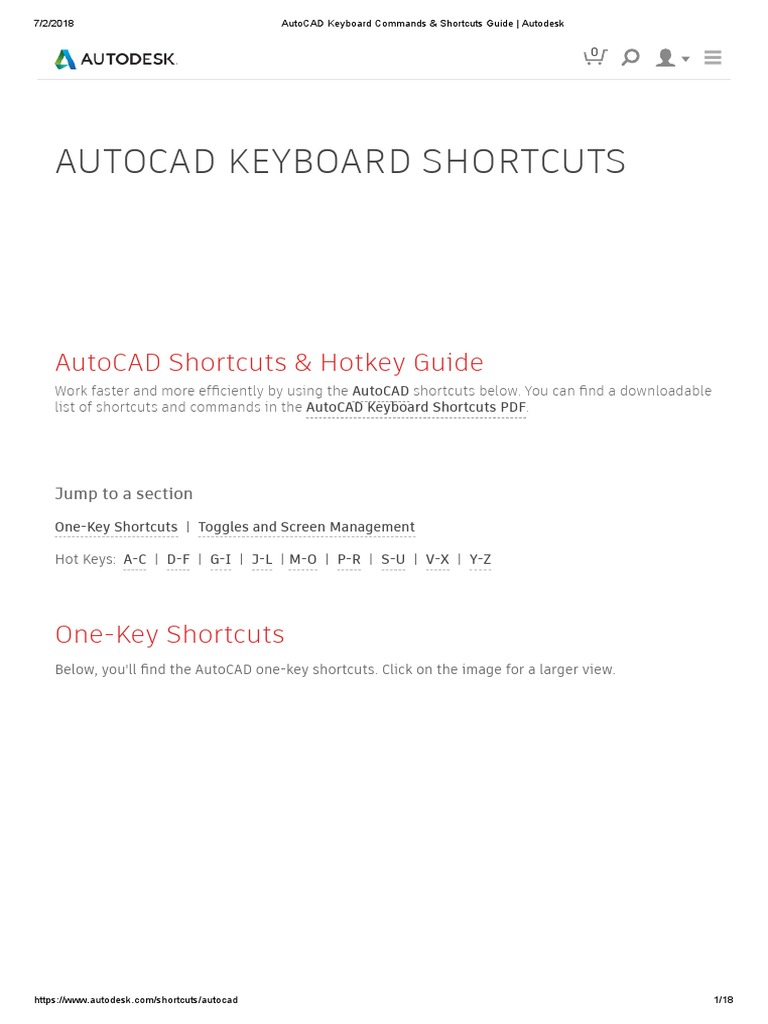 AutoCAD Keyboard Commands & Shortcuts Guide - Autodesk | PDF | Auto Cad | 3 D Computer Graphics
