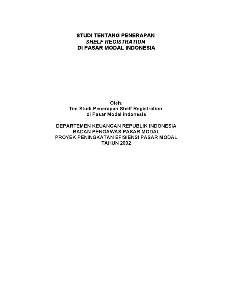 Shelf Registration | PDF