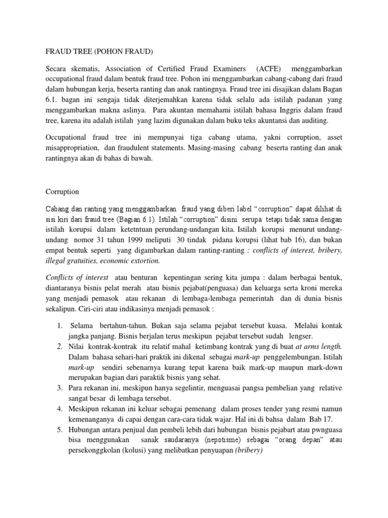Fraud Tree | PDF | Pengelolaan Keuangan & Uang