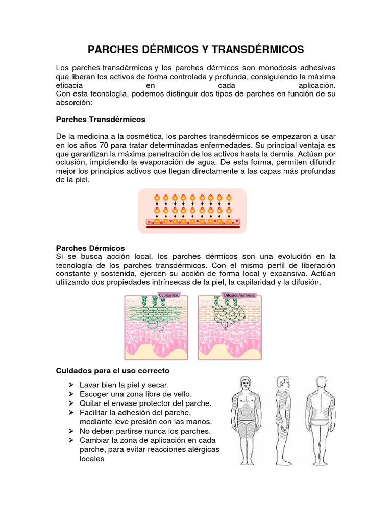 Parches Dérmicos y Transdérmicos: Guía Completa | PDF | Medicamentos ...