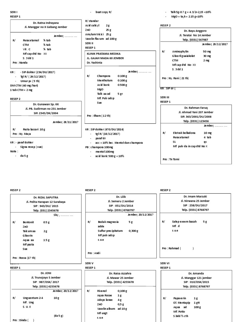 Contoh Resep Obat untuk Anak-anak | PDF