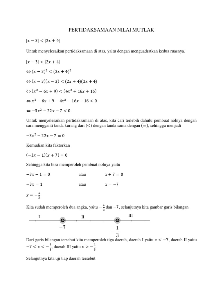 Pertidaksamaan 2 Nilai Mutlak PDF | PDF