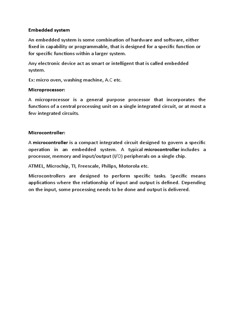 An Introduction to Embedded Systems: Microprocessors, Microcontrollers ...