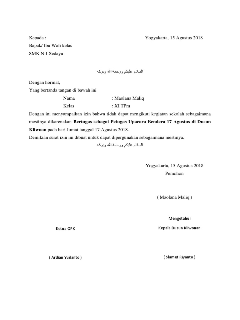 Surat Izin | PDF
