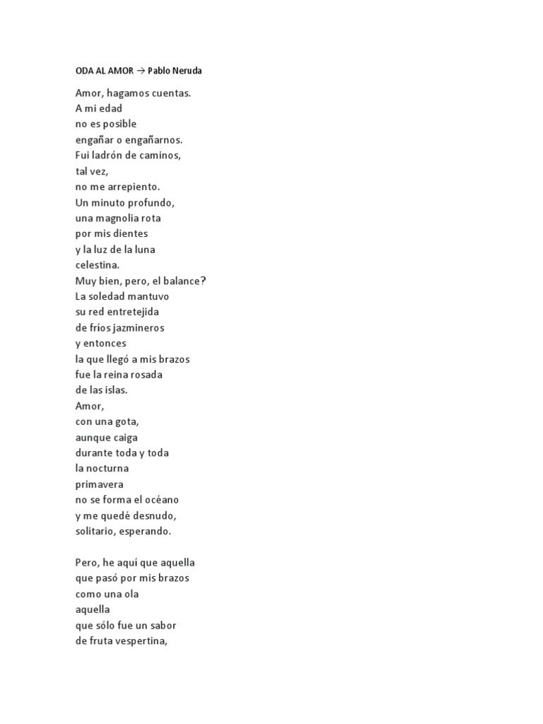 Oda al Amor: Reflexiones de Vida | PDF | Poesía