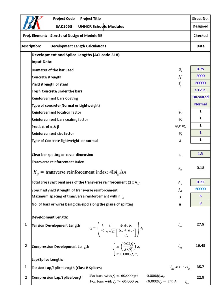 Development - Splice Lengths (ACI) | PDF | Engineering | Materials
