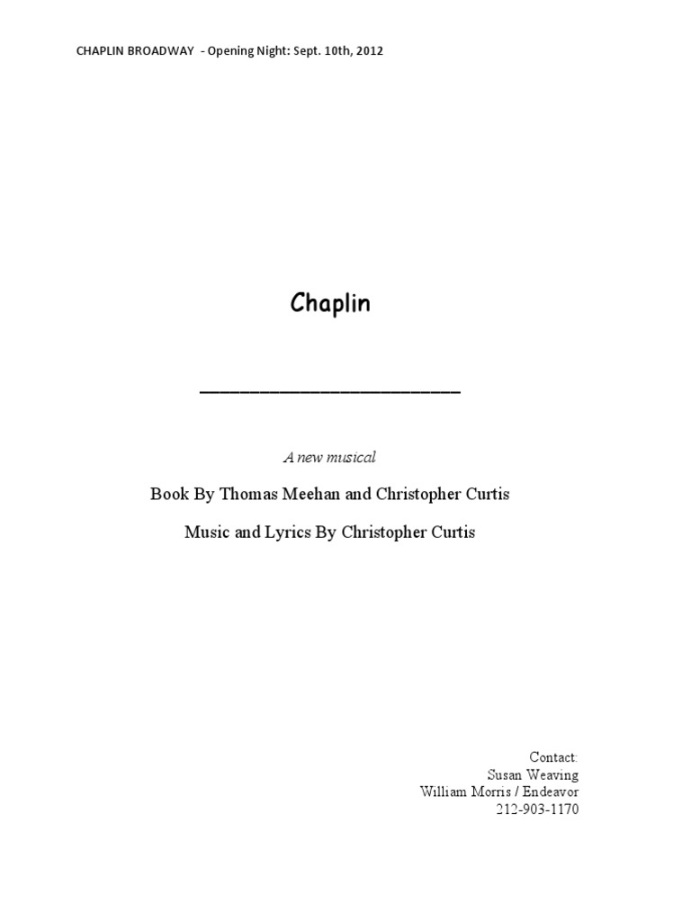 Chaplin Libretto | PDF | Charlie Chaplin