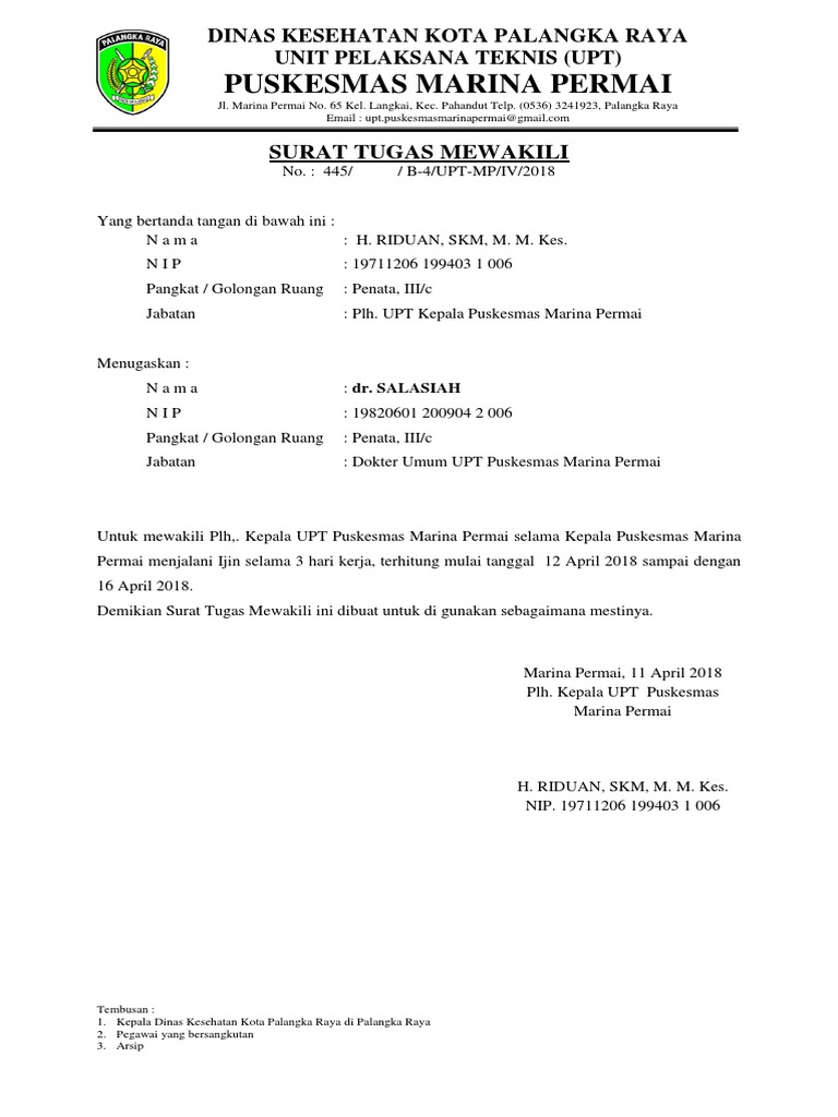 Contoh Surat Perintah Tugas Plt - Delinewstv
