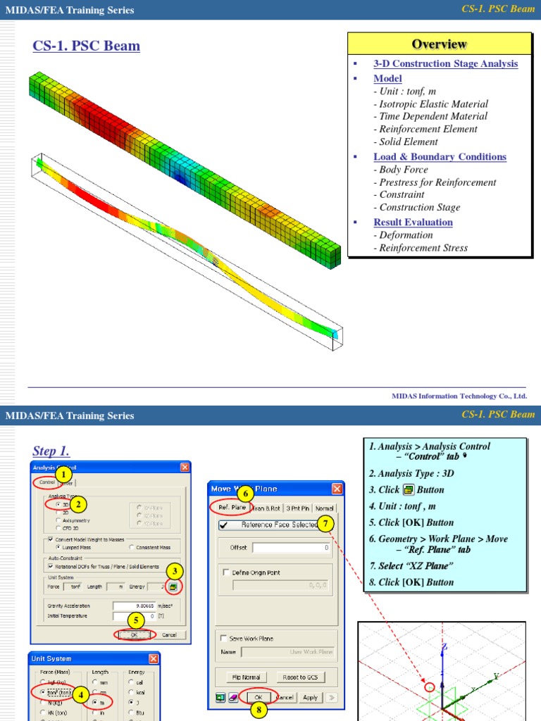 FEA Tutorials - CS1 PDF | PDF | Elasticity (Physics) | Beam (Structure)
