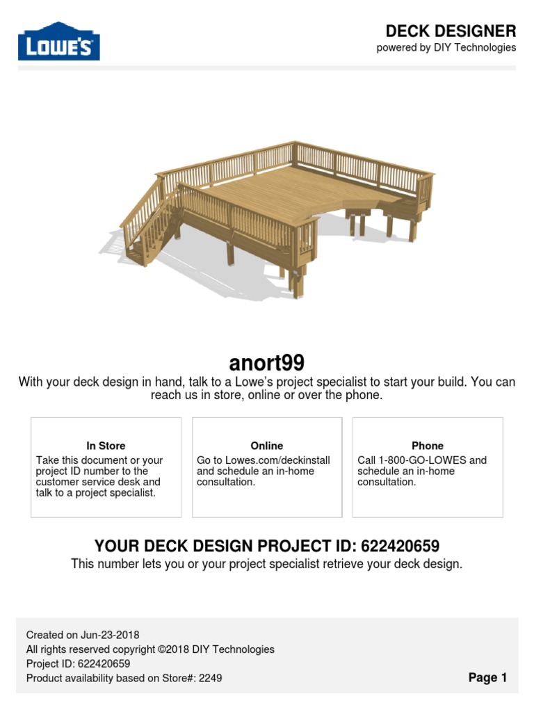 Lowes Deck Plan 3 | PDF | Galvanization | Building