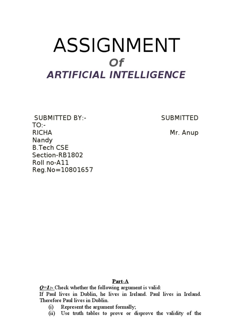 Artificial Intelligence Second Assignment Pdf Ontology Information