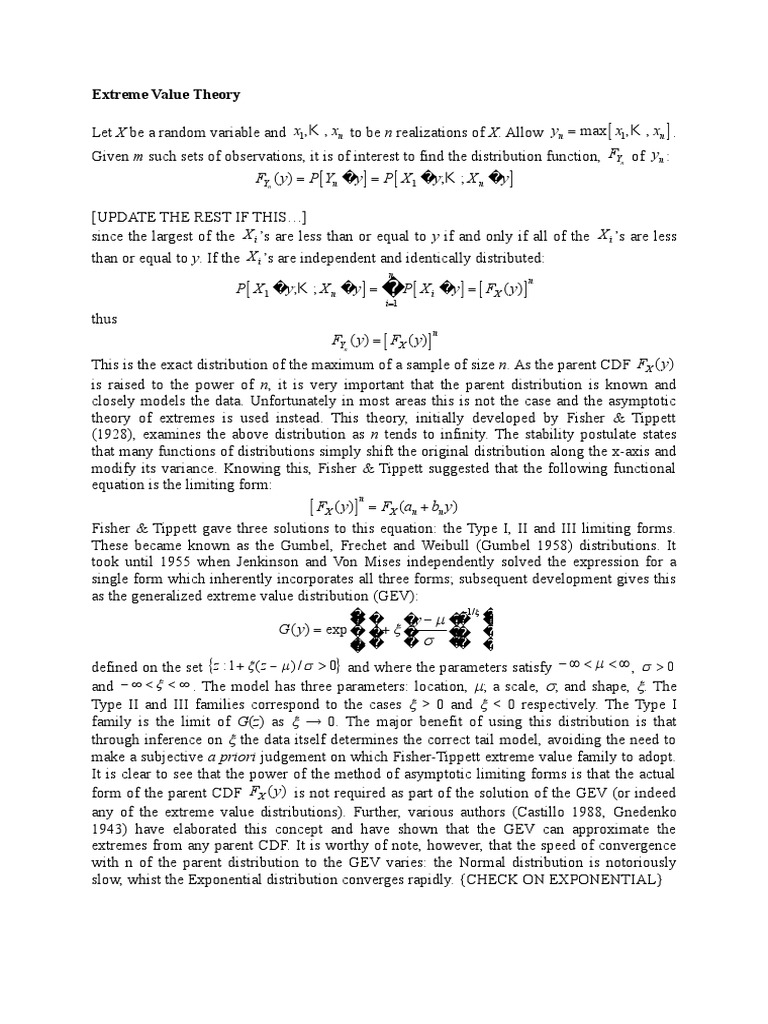 Extreme Value Theory | PDF | Statistical Theory | Statistics