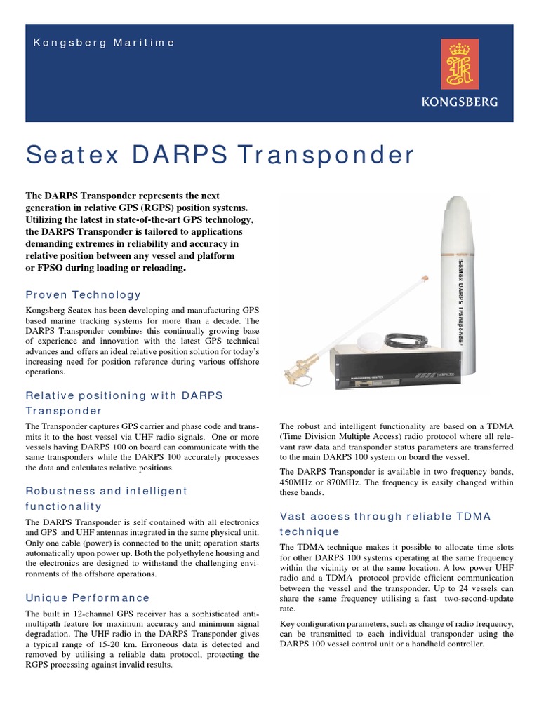 DARPS Transponder Overview and Specs | PDF | Ultra High Frequency ...