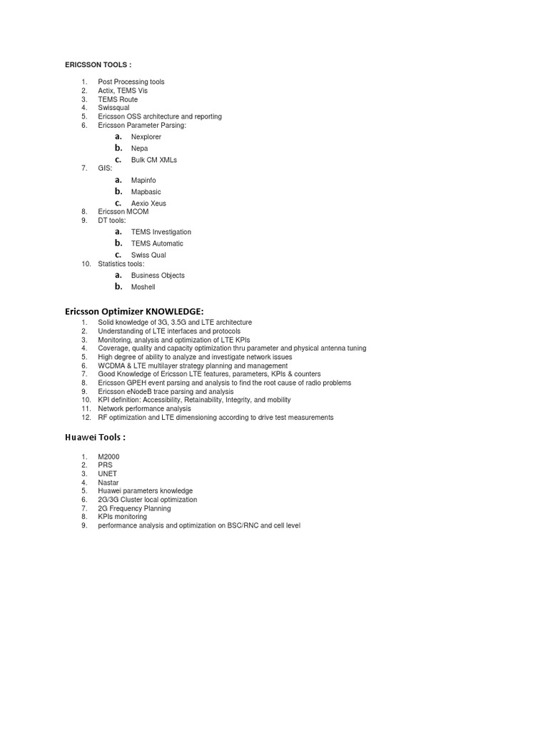 Ericsson Tools - Lte | PDF | Modulation | Physical Layer Protocols
