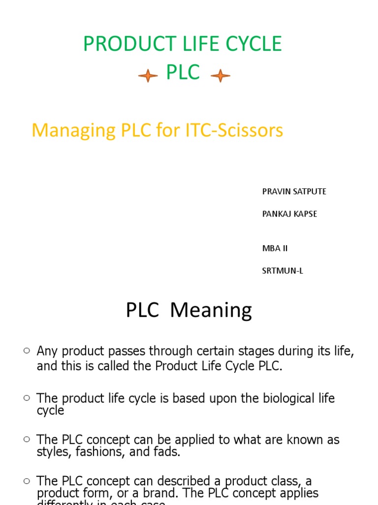 Product Life Cycle PLC: Managing PLC For ITC-Scissors | PDF | Marketing ...