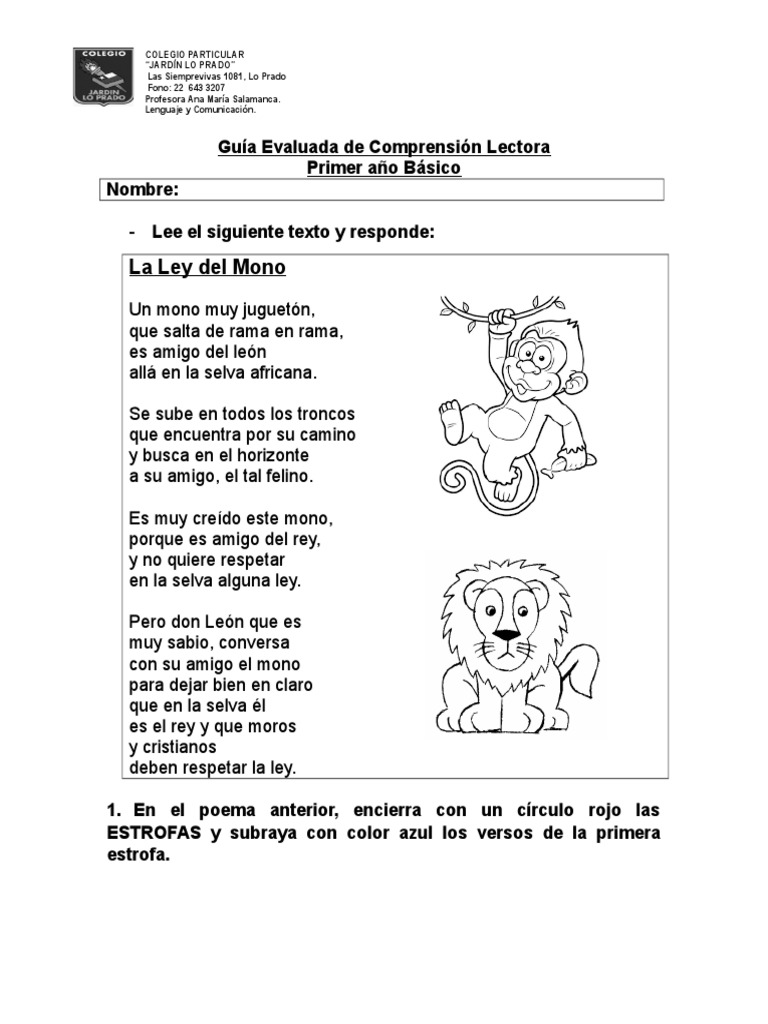 Comprension Lectora Poema | PDF