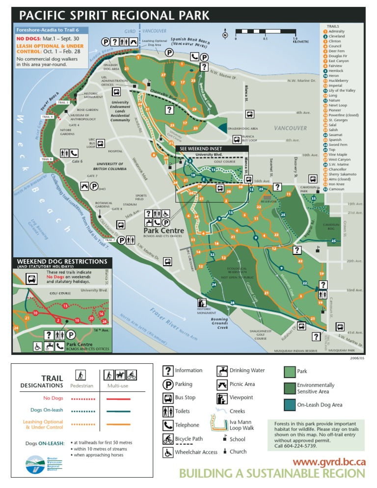 Pacific Spirit Map | Download Free PDF | Trail | Land Transport