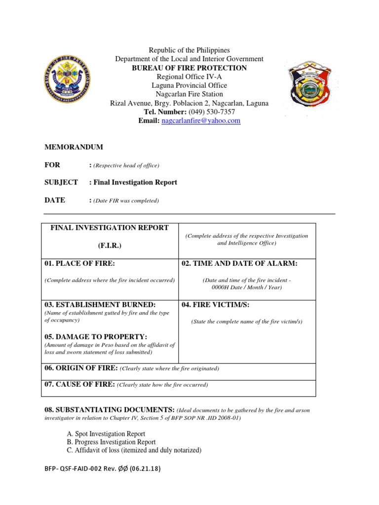 Pls Use This New Format (FIR) | PDF | Fires | Government