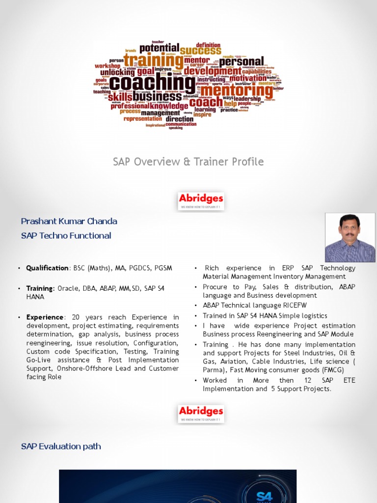 SAP Overview & Trainer Profile | Download Free PDF | Sap Se ...