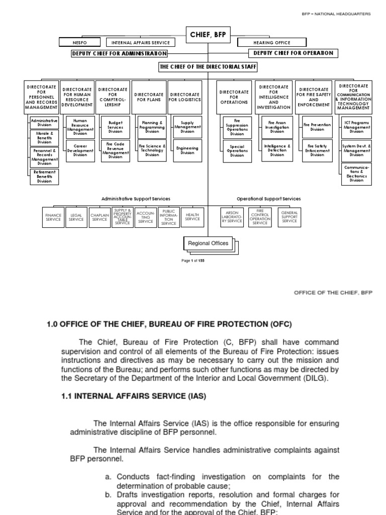 BFP Organizational Structure Overview | PDF | Records Management ...