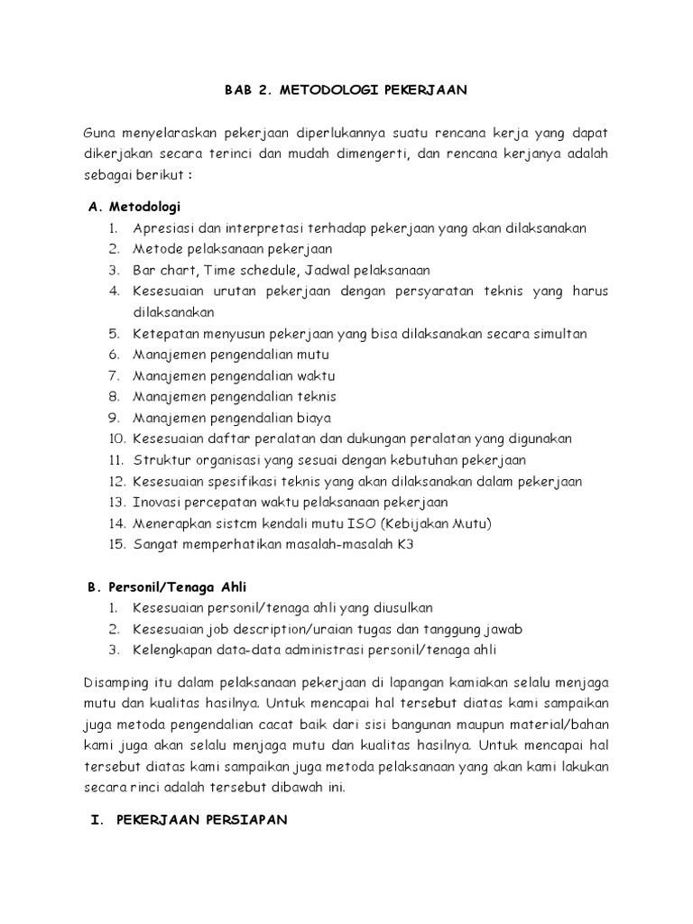 Metode Pekerjaan | PDF