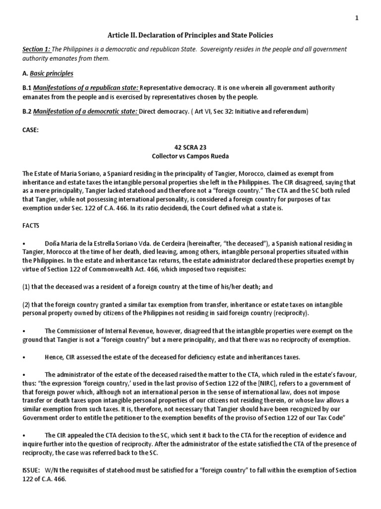 1987 Consti: Article II - Declaration of Principles and State Policy ...