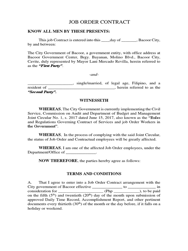 JOB ORDER CONTRAct | PDF | Notary Public | Private Law JOB ORDER CONTRAct | PDF | Notary Public | Private Law