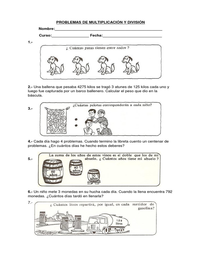Problemas de Multiplicación y División