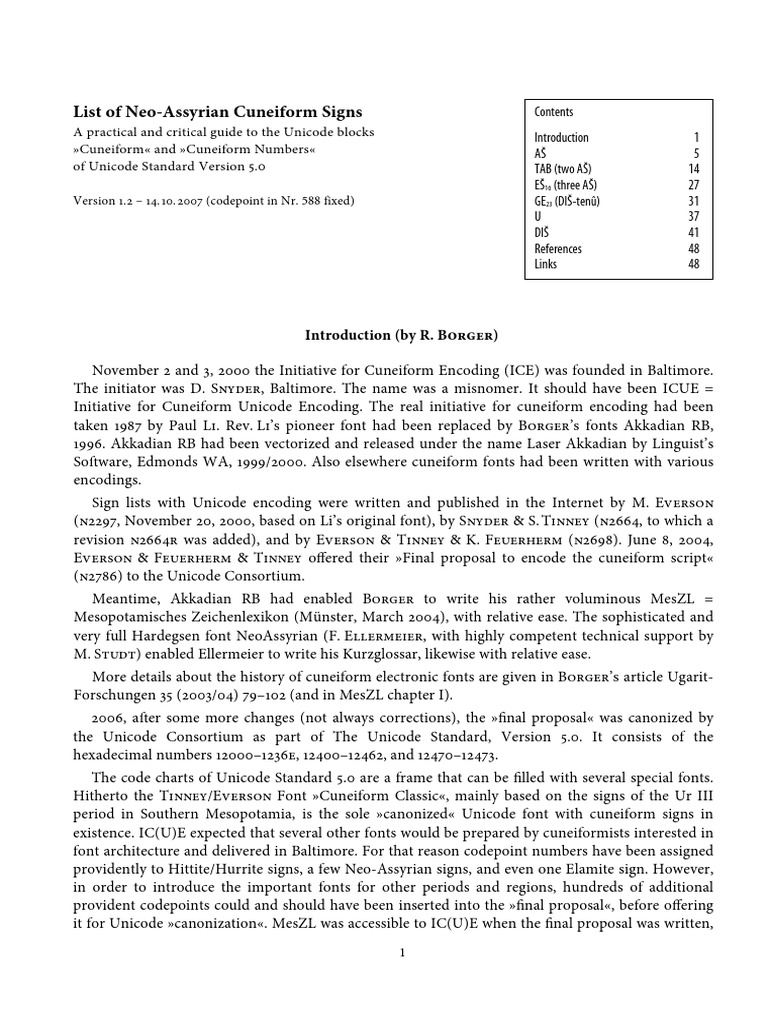 SignListNeoAssyrian PDF | PDF | Cuneiform | Typography
