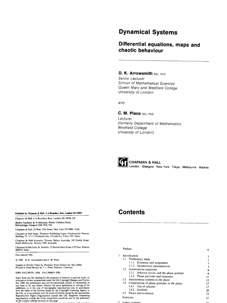 (Chapman Hall - CRC Mathematics Series) D. Arrowsmith-Dynamical Systems ...