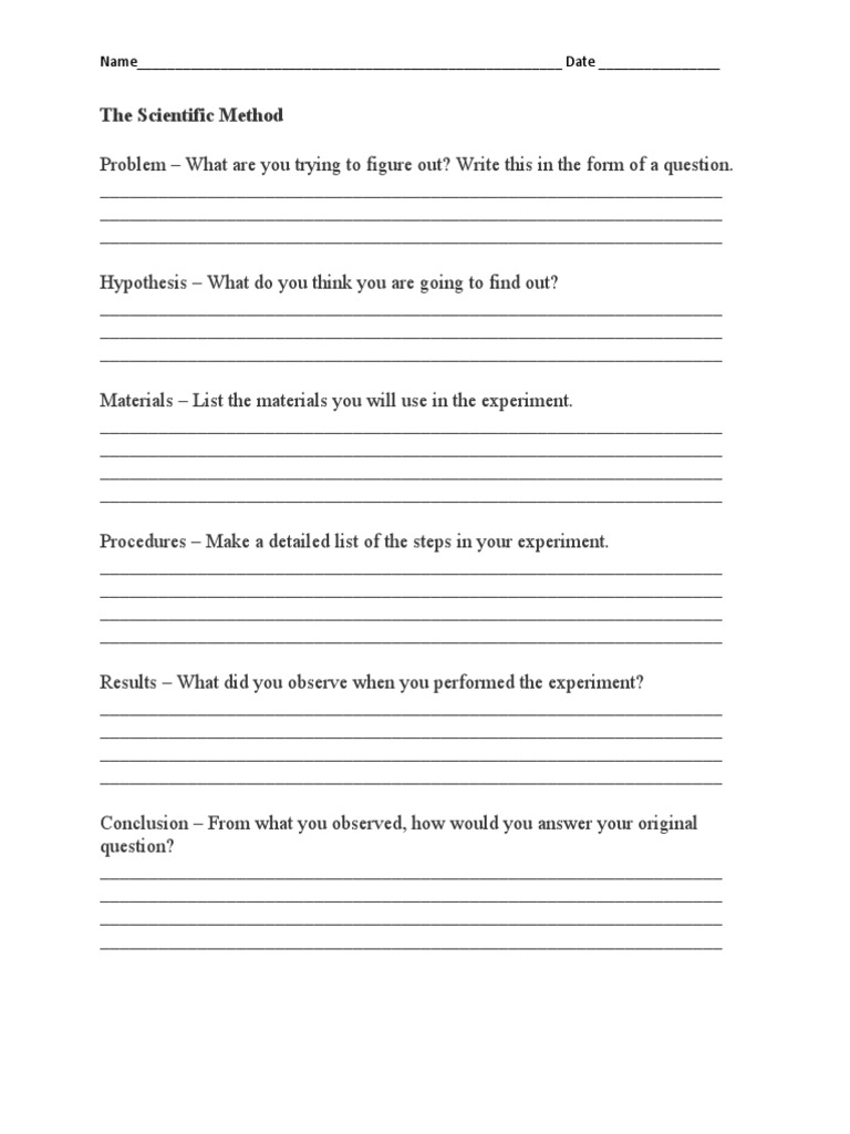 The Scientific Method Template | PDF