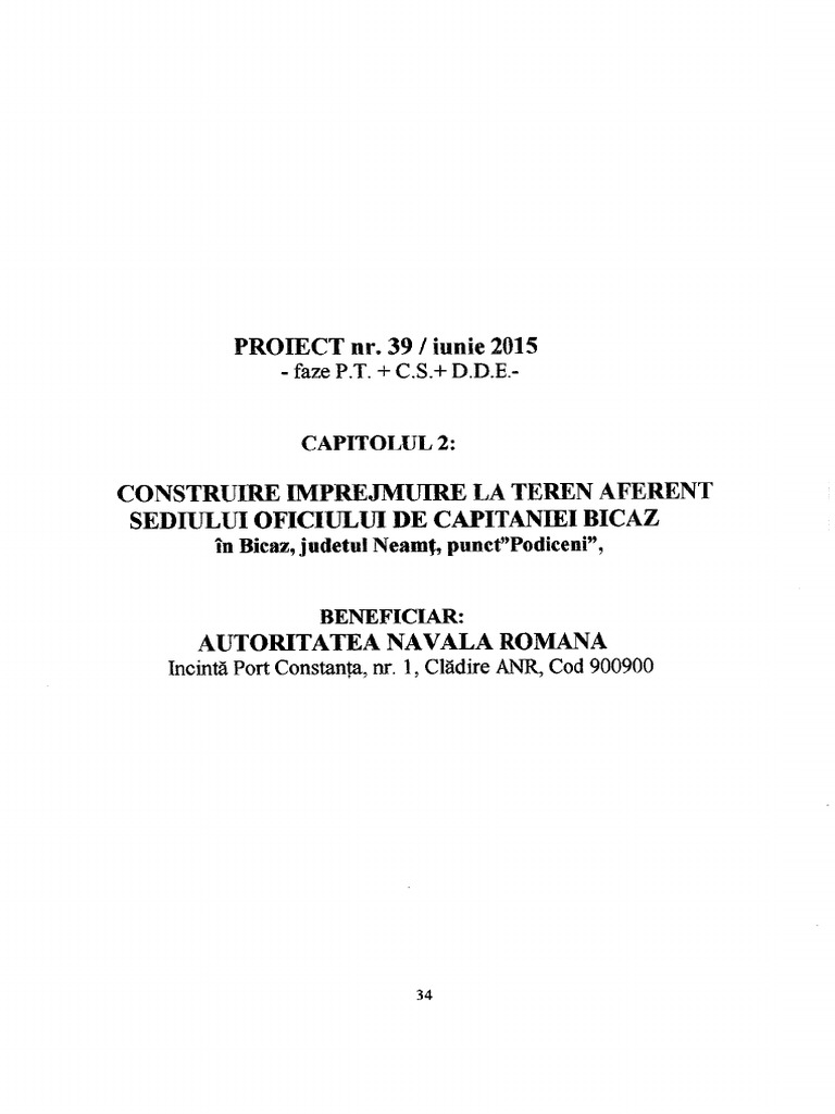 Memoriu Tehnic General PDF | PDF